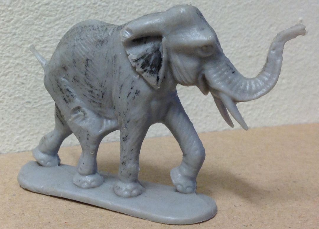 West Germany Elephant Jean Hofler Figure Toy Plastic Semi Flat Play Set ...