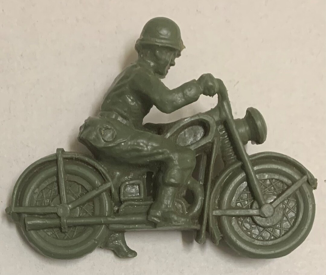 Vintage 1960's Tim Mee Motorcycle Korean War Dispatch Rider Plastic ...