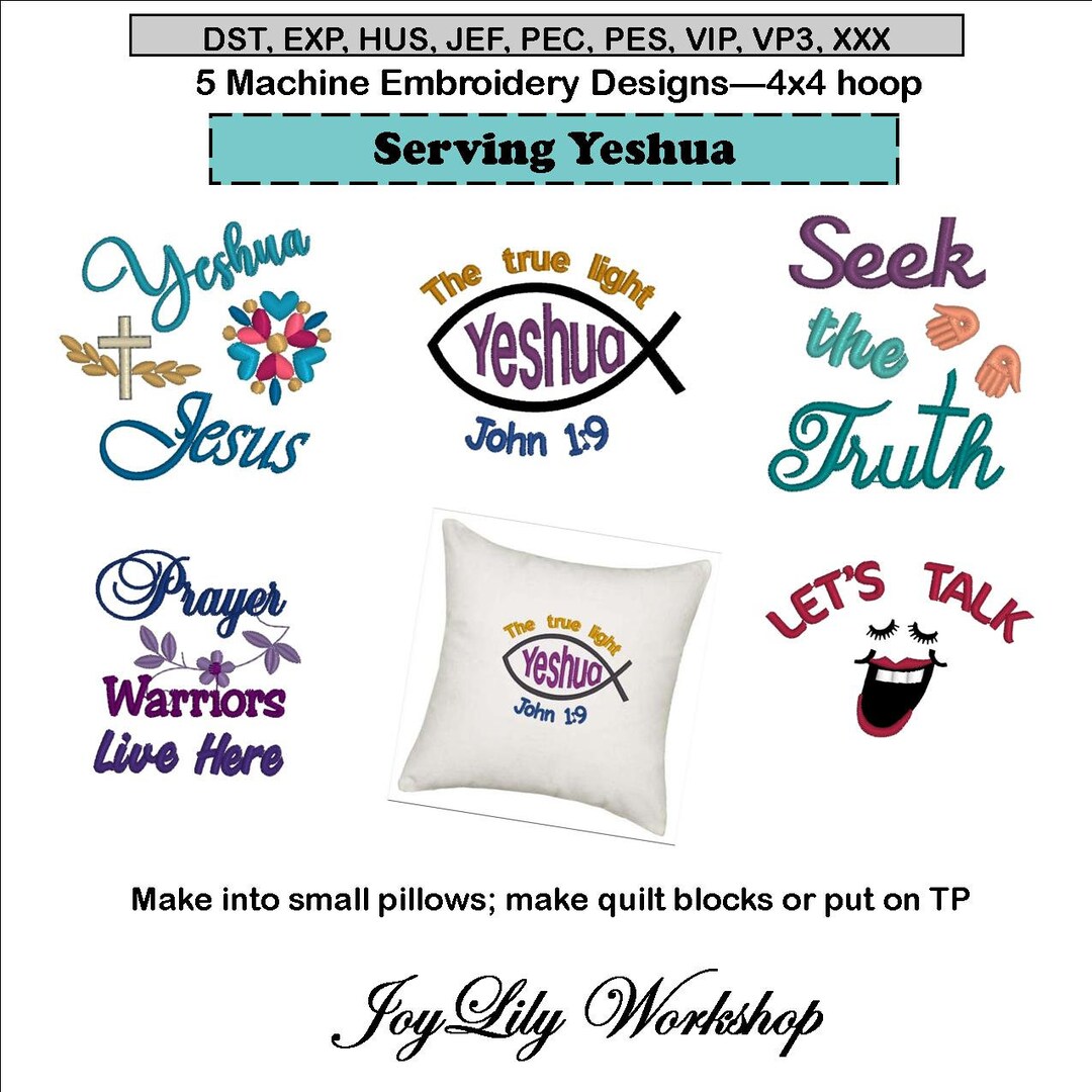 Serving Yeshua Machine Embroidery Designs. Messianic Jewish Designs ...
