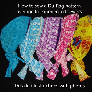 Du-rag Sewing Pattern: Photo Instructions & Pattern Pieces (PDF) - Etsy