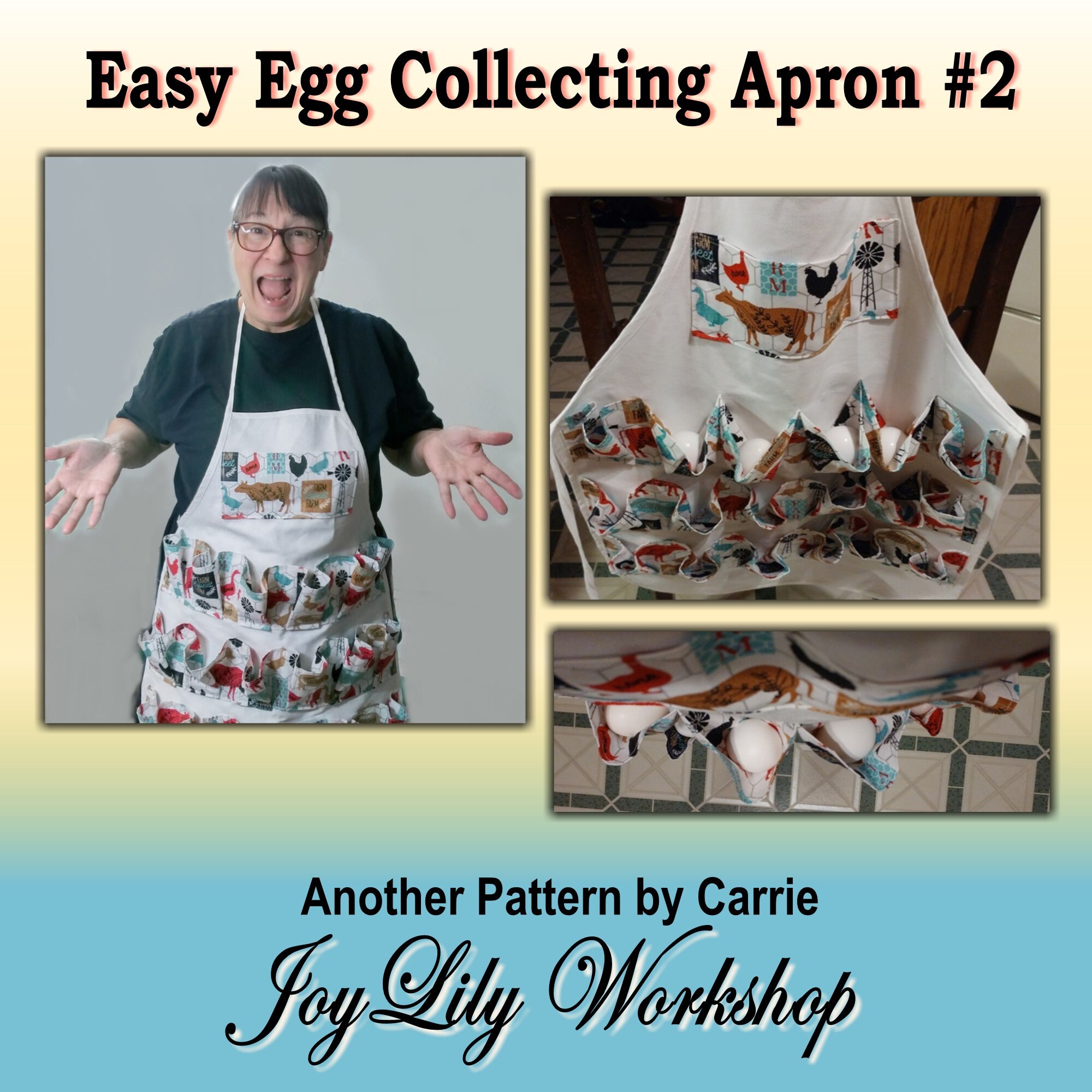 Egg Collecting Apron Pattern: Easy Fold Pockets (PDF Pattern) - Etsy