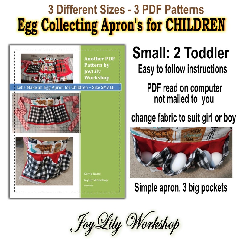 Children's Egg Collecting Apron Pattern: 3 Sizes (PDF) - Etsy