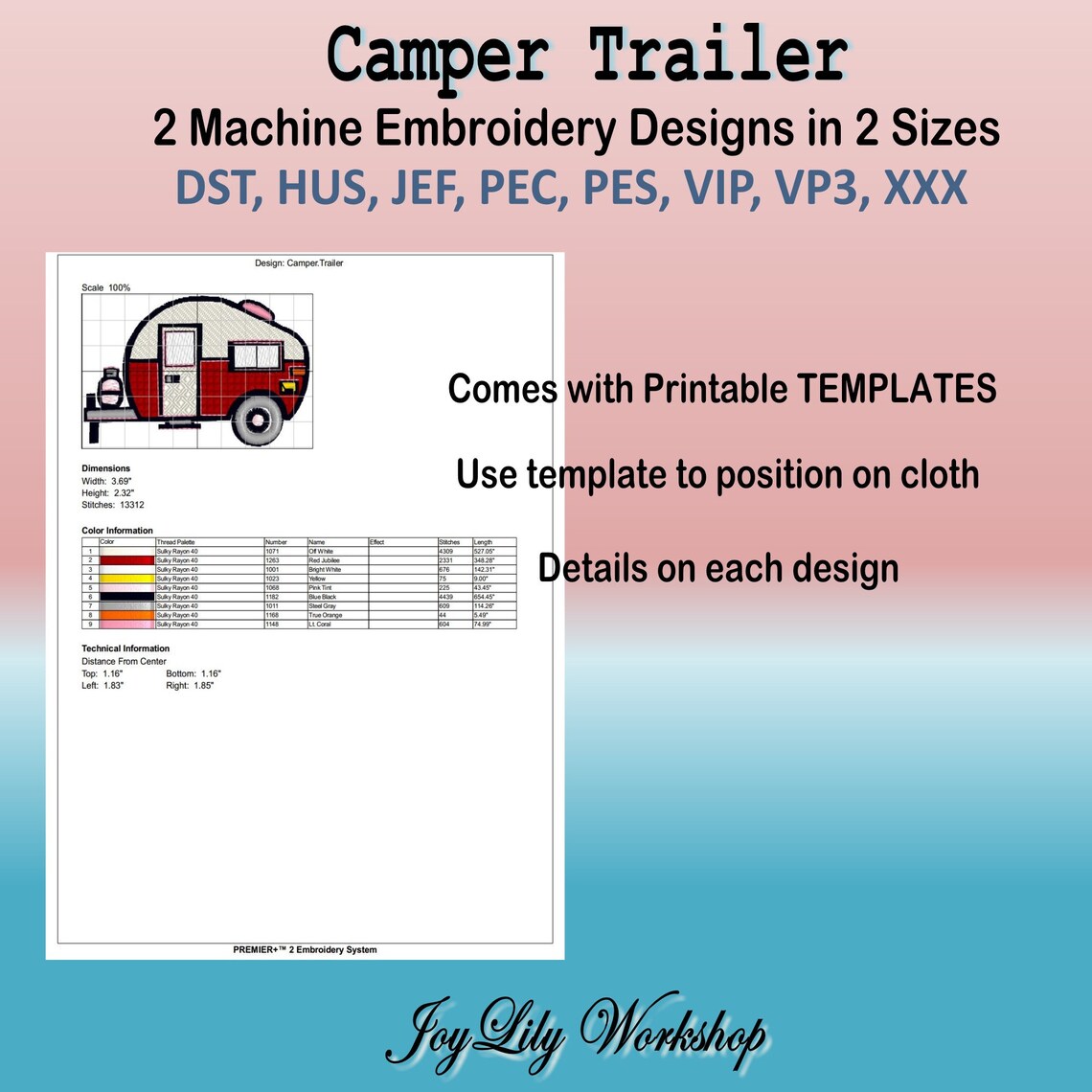 Camper Trailer Machine Embroidery Design. 2 Sizes. Small and - Etsy
