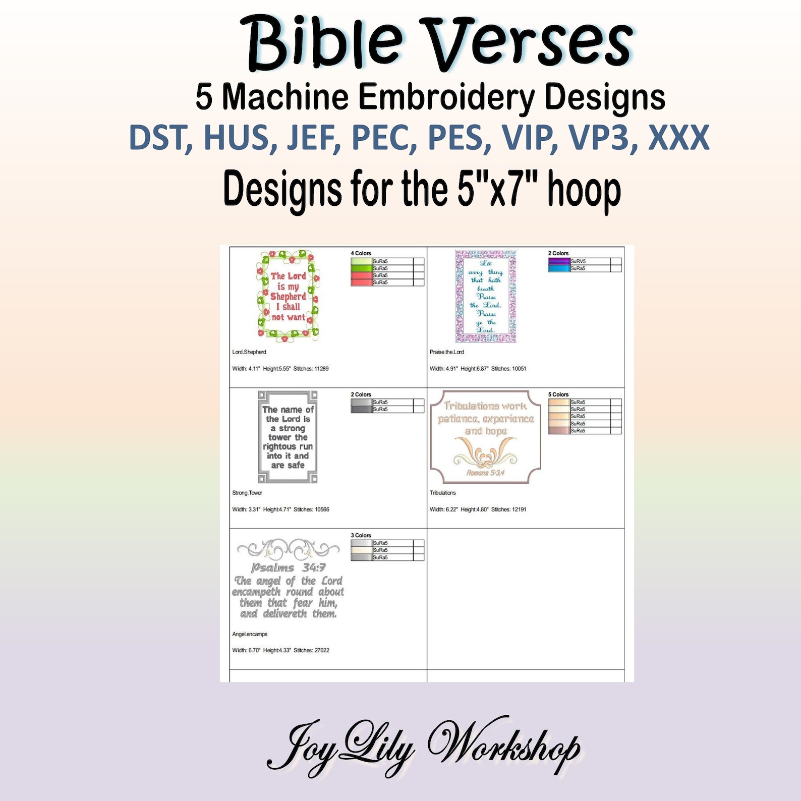 Bible Verse Machine Embroidery Designs: 5x7 Hoop (8 Formats) - Etsy