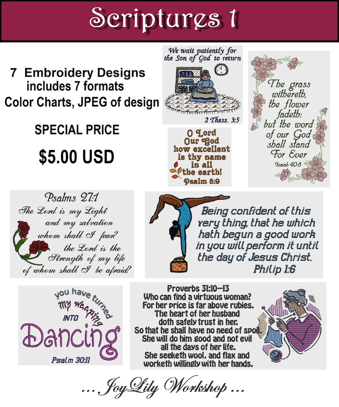 Scripture 1 Machine Embroidery Designs, Christian Embroidery - Etsy