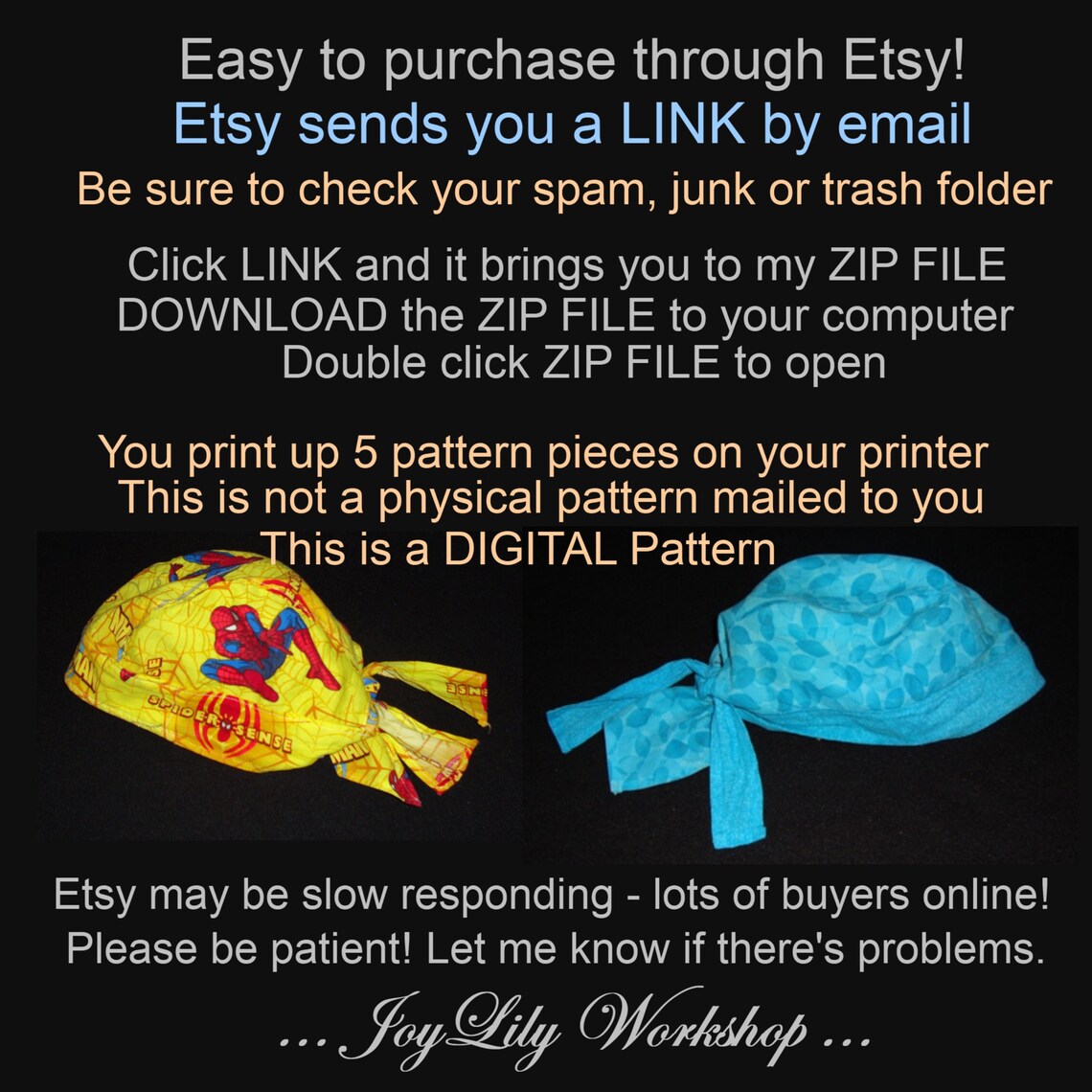 Du-rag Sewing Pattern: Easy Photo Instructions & Pattern Pieces (PDF ...