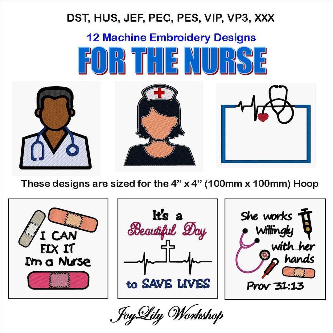 For the Nurse, Machine Embroidery. Female or Male Nurse Designs ...