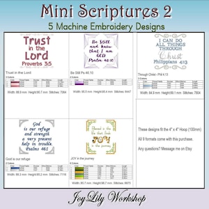 Mini Scriptures 2, Machine Embroidery Designs: Christian Verses, 4x4 ...
