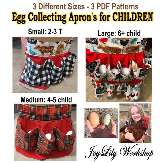 Childrens Egg Collecting Apron Pattern. 3 Sizes. Pdfs to View - Etsy