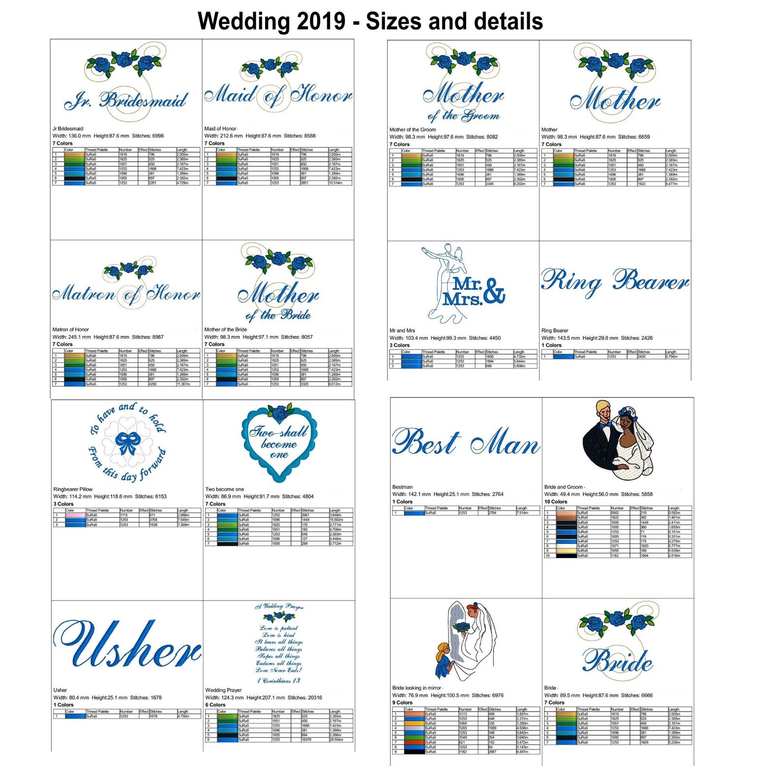 Wedding Embroidery Designs: 32 Floral Motifs (PEC, PES, +7 Formats) - Etsy