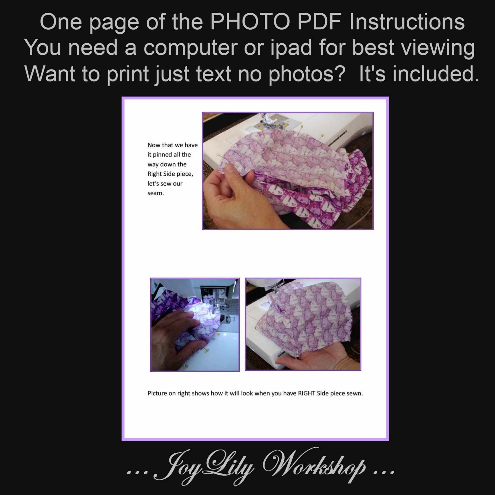 Du-rag Sewing Pattern: Easy Photo Instructions & Pattern Pieces (PDF ...