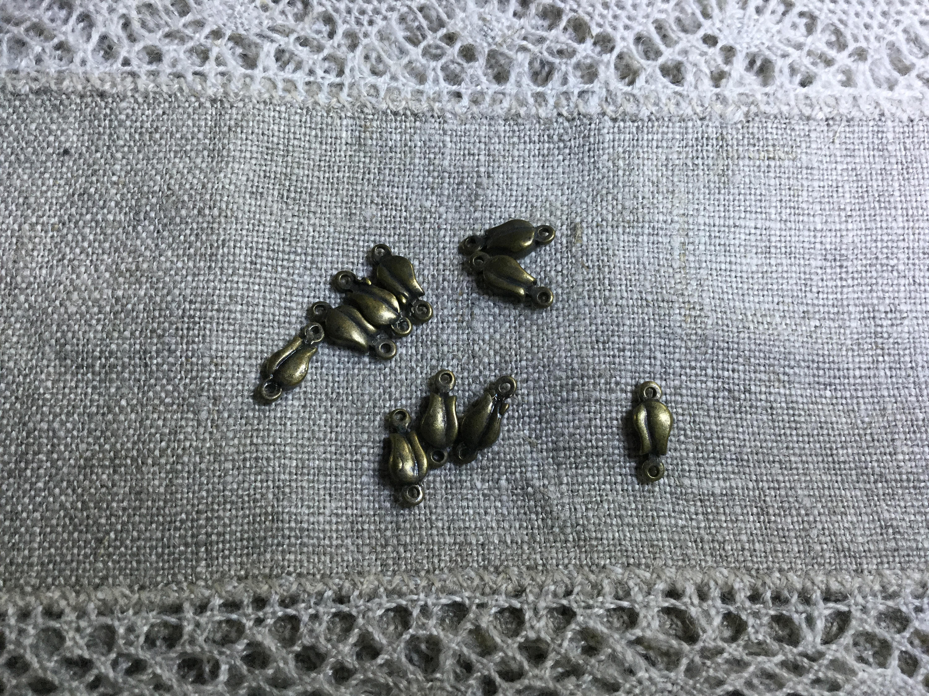 6 Pcs. Antique Bronze Metal Tulip Flower Shape Connectors, 10mm - Etsy ...