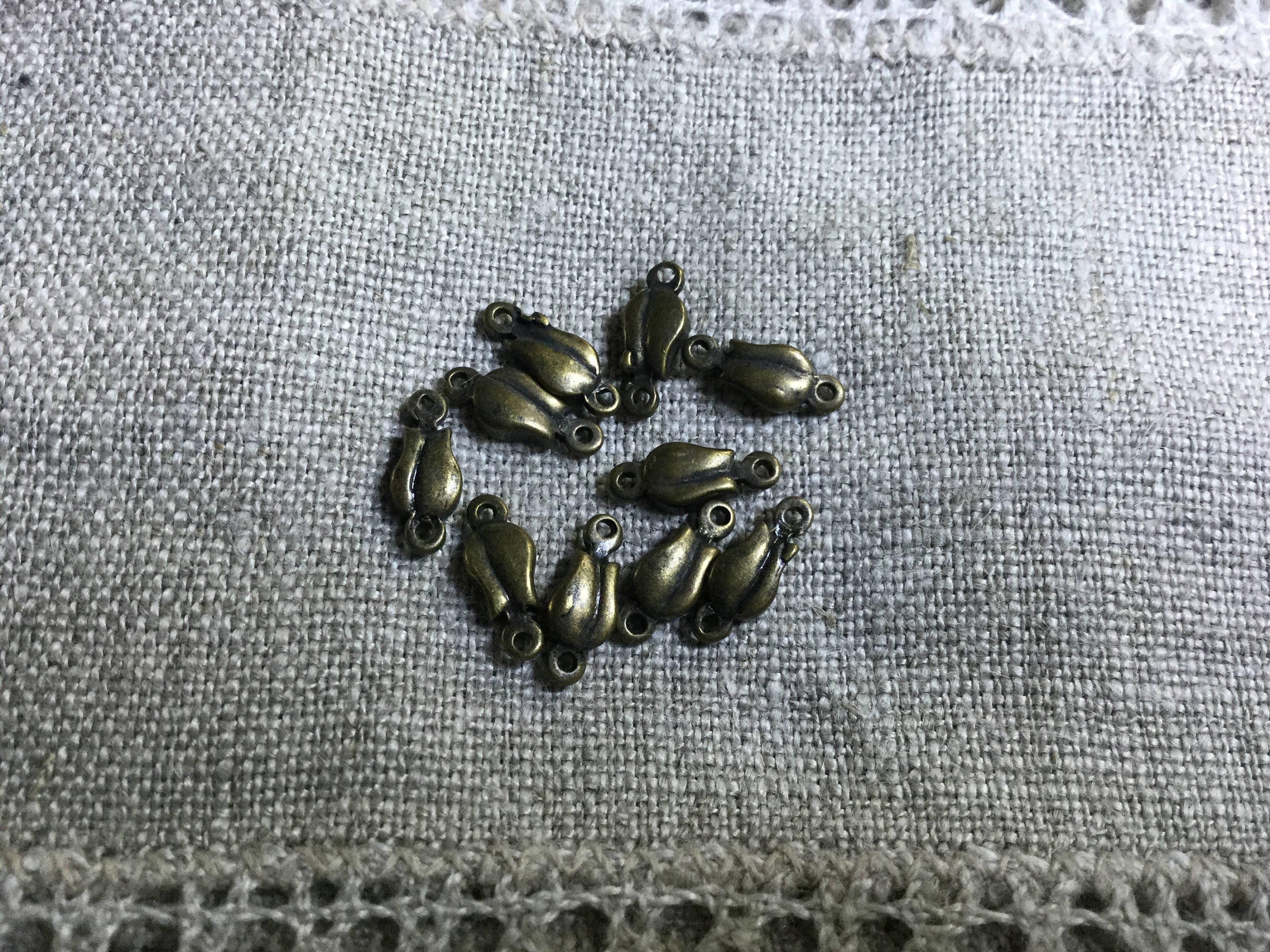 6 Pcs. Antique Bronze Metal Tulip Flower Shape Connectors, 10mm - Etsy ...