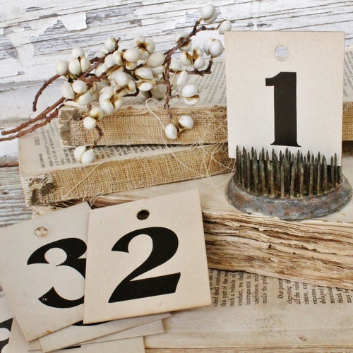 Vintage Number Card Coat Check Store Hotel Sign Farmhouse - Etsy