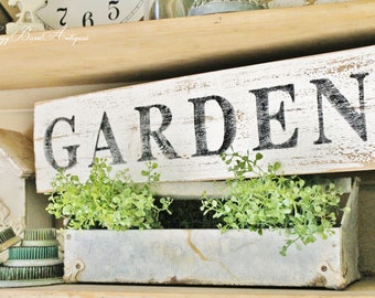 Wood garden sign | Etsy