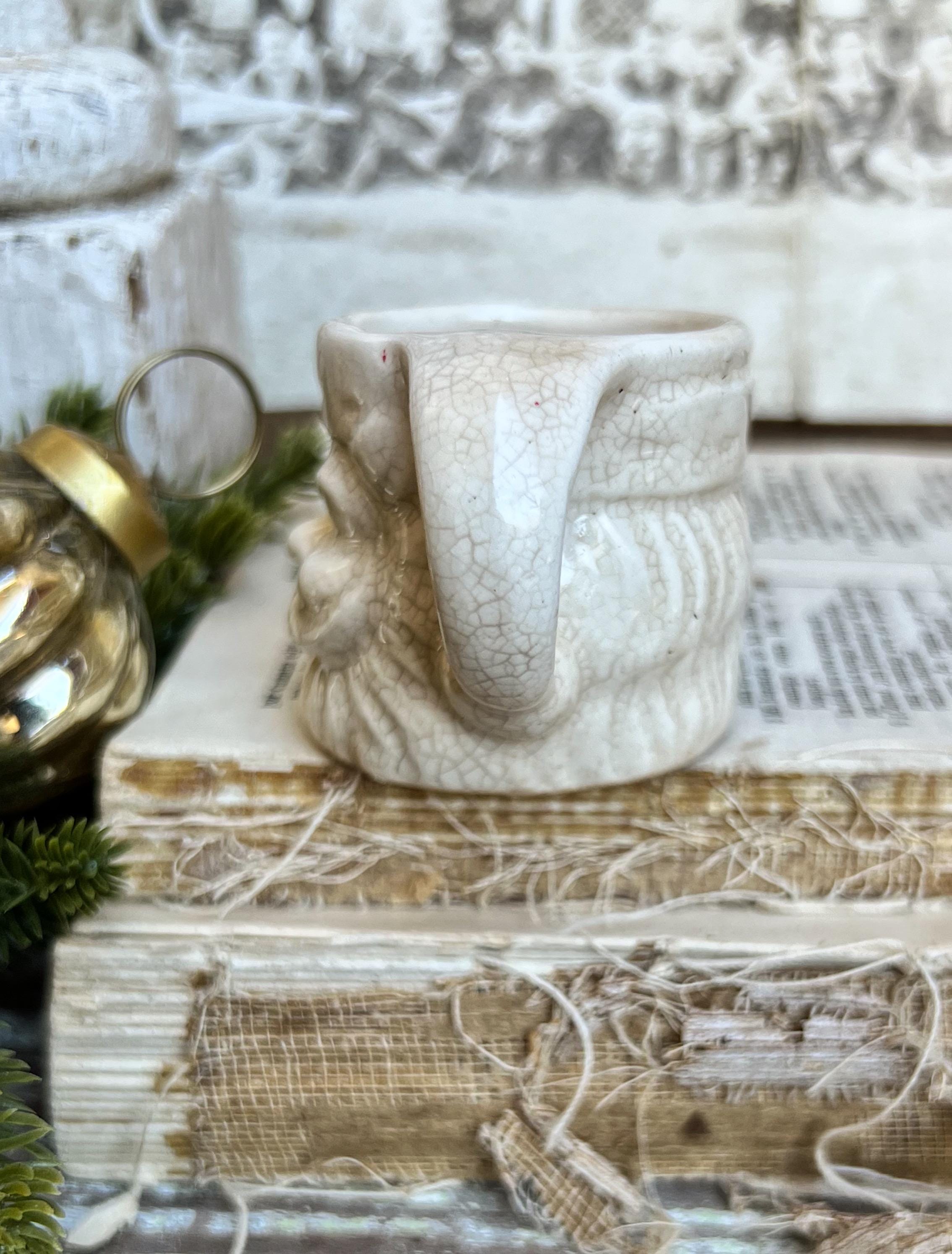 Vintage Ironstone Santa Claus Cup Mini Mug Santa Crazed Stained WHITE ...