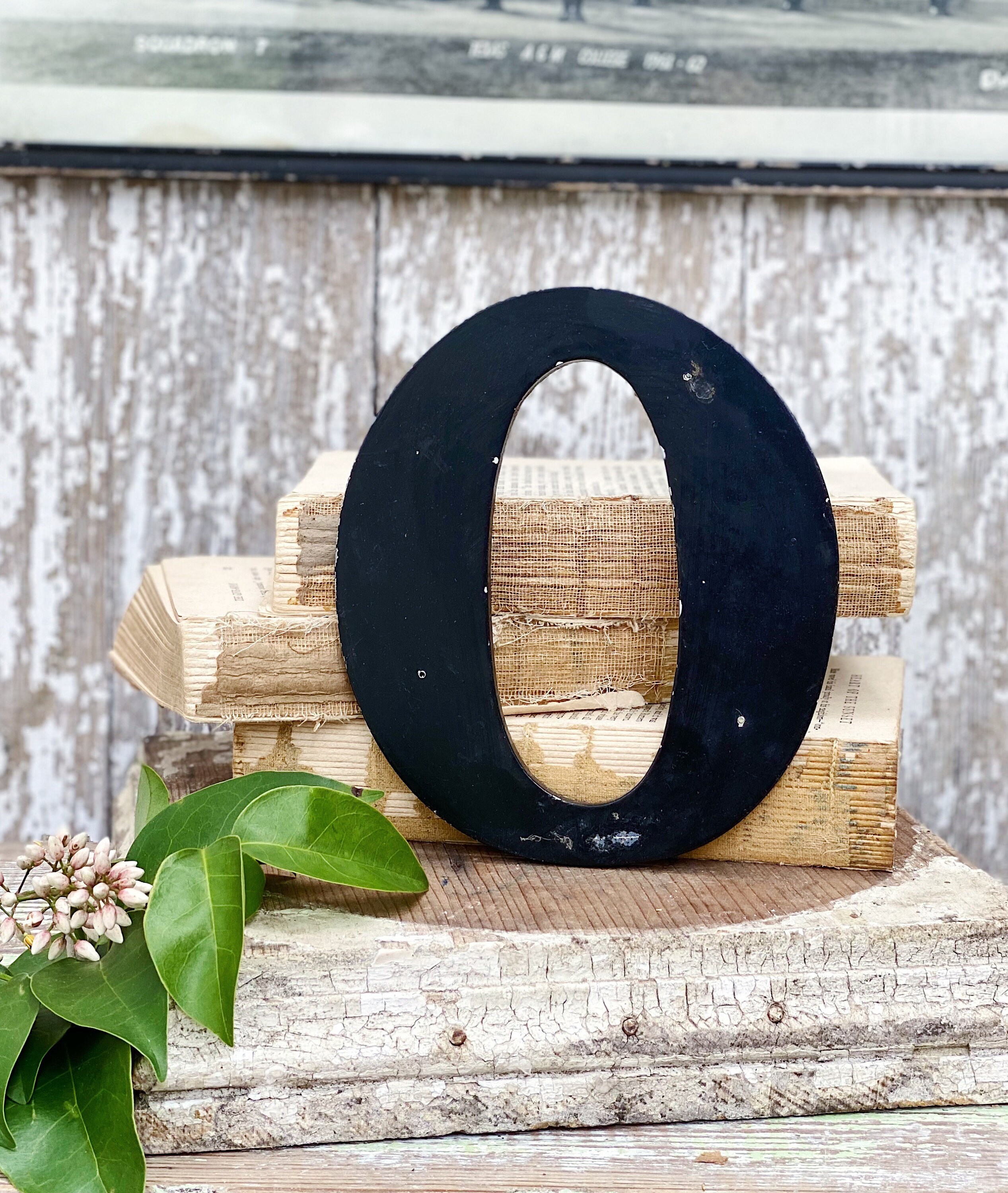 Vintage Metal Letter “O” Marquee Sign Chippy BLACK Farmhouse Decor ...
