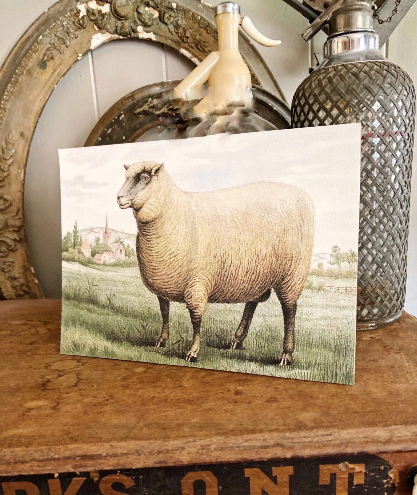 Vintage SHEEP Wood Sign Primitive Farmhouse Decor Illustration - Etsy