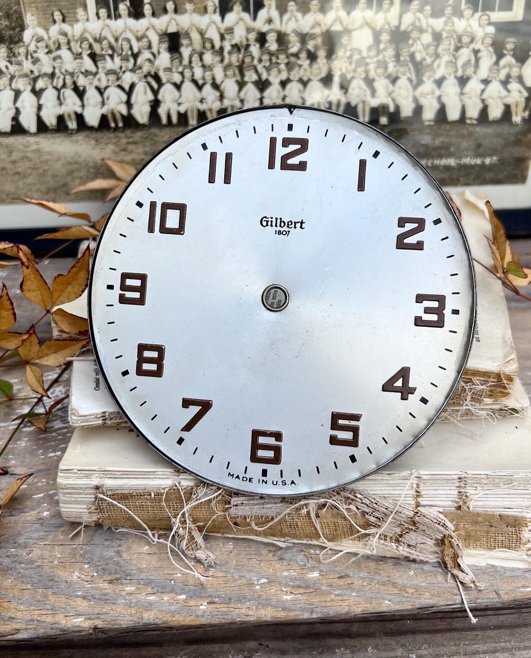 Antique Clock Dial Face Farmhouse Decor Industrial Salvage Metal ...
