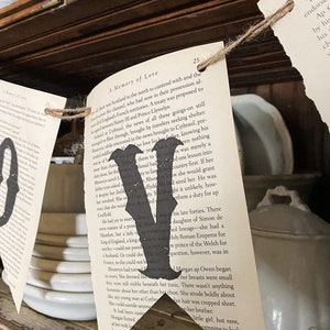 LOVE Banner Vintage Book Page Bunting Pennant Sign Farmhouse Decor ...
