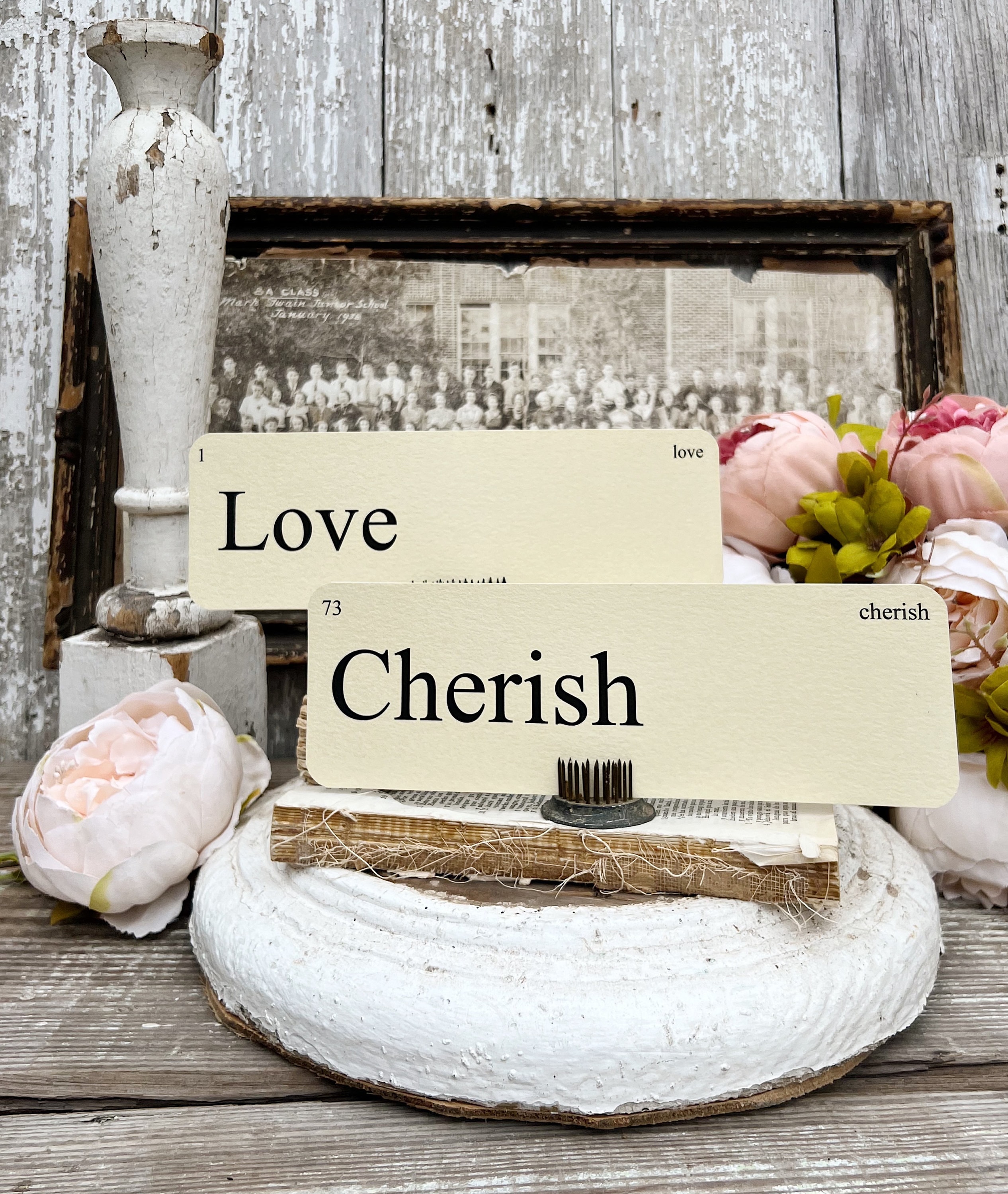 LOVE Flash Cards LARGE Vintage Inspired Word Flashcard SET Of 8 ...