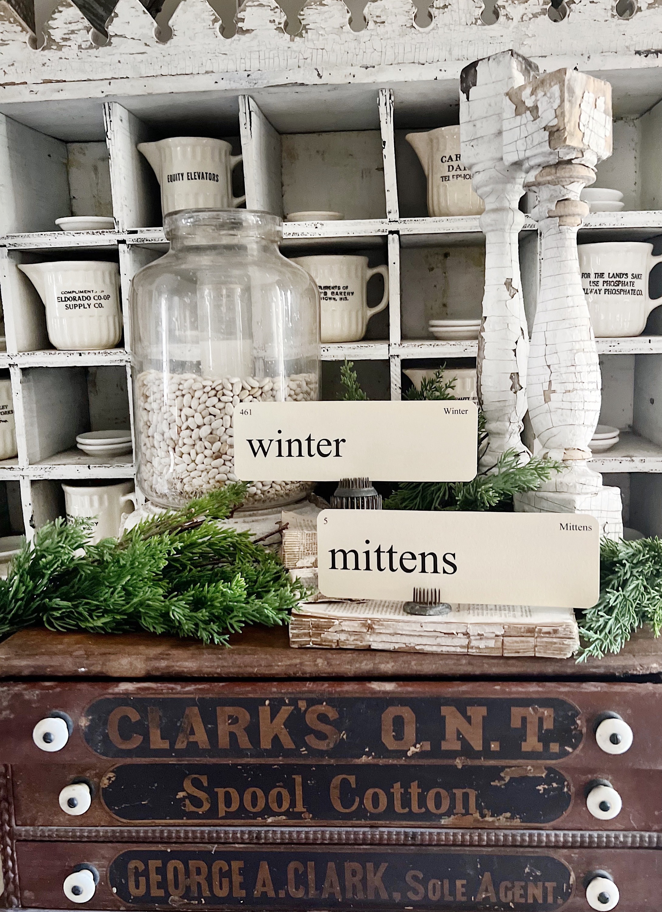 WINTER Flash Cards LARGE Vintage Inspired Word Flashcard SET of 8 ...