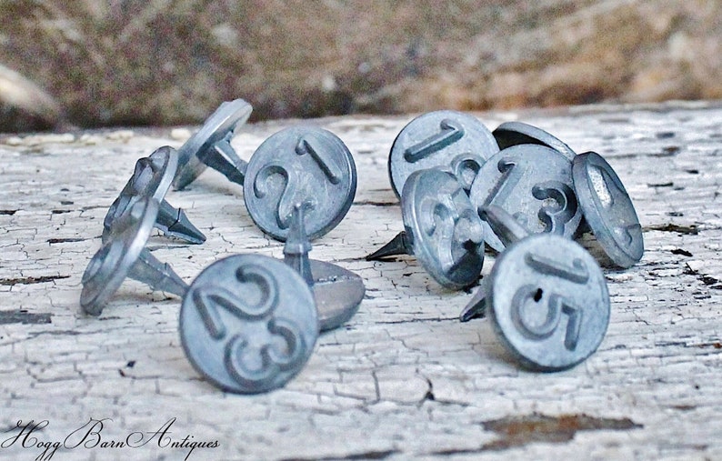 Vintage Metal Number Tack Industrial Salvage Farmhouse Decor | Etsy