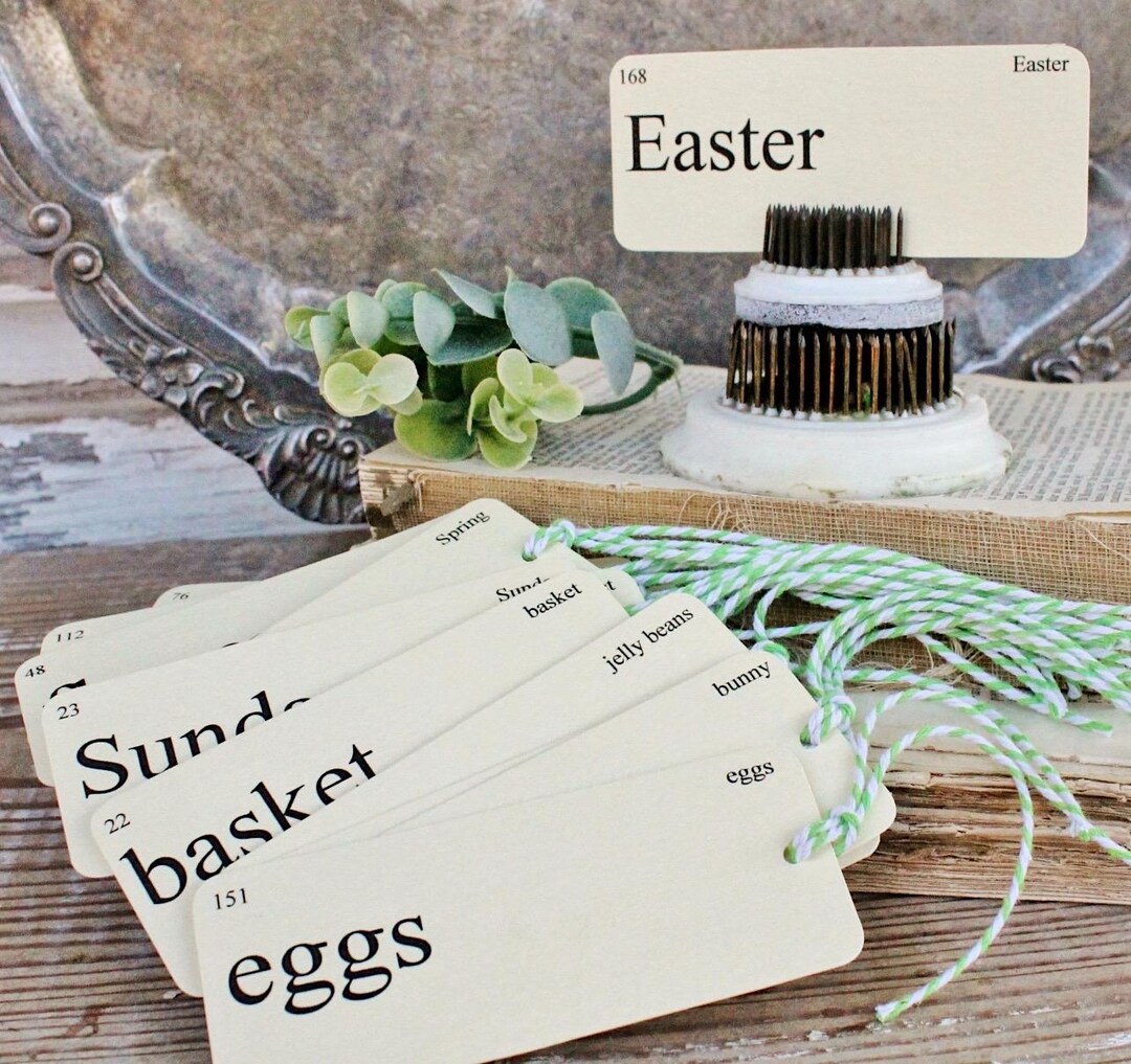 EASTER Flash Cards Gift Tags Vintage Flashcard SET OF 8 Farmhouse ...