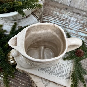 Vintage Ironstone Santa Claus ELF BOOT PITCHER Creamy White Santa Face ...