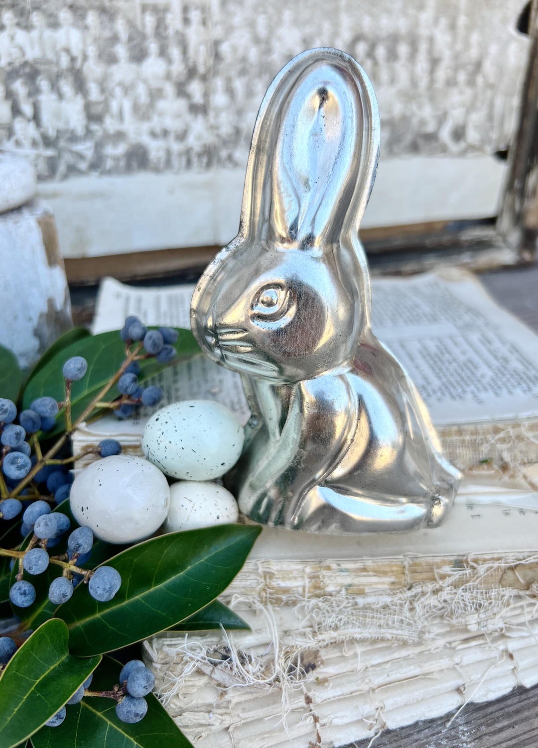 Vintage Aluminum RABBIT BUNNY Candy Mold Taet Jello Cake Farmhouse ...