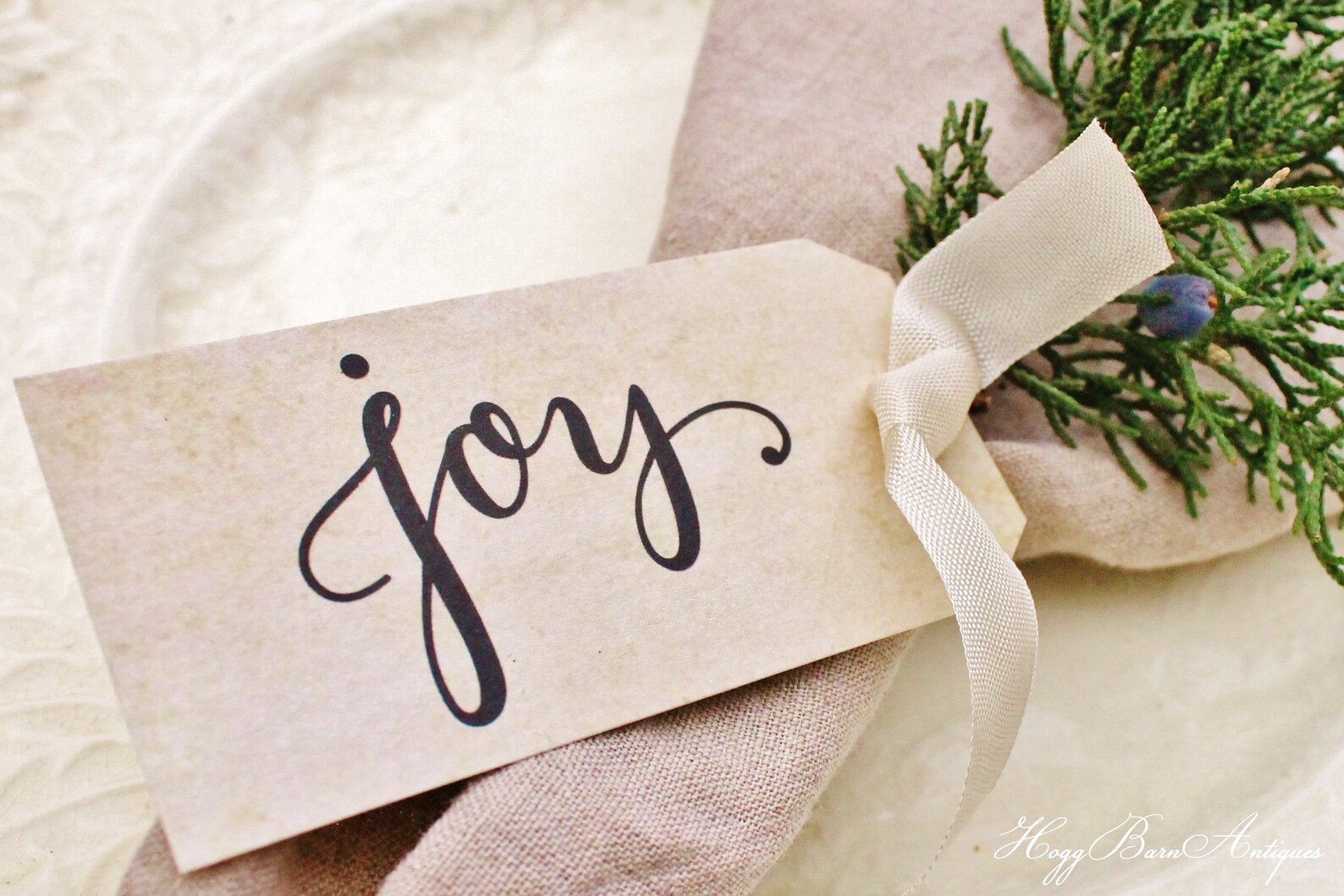 JOY GIFT TAG Christmas Tag Place Card Napkin Ring Name Card - Etsy
