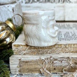 Vintage Ironstone Santa Claus Cup Mini Mug Santa Crazed Stained WHITE ...