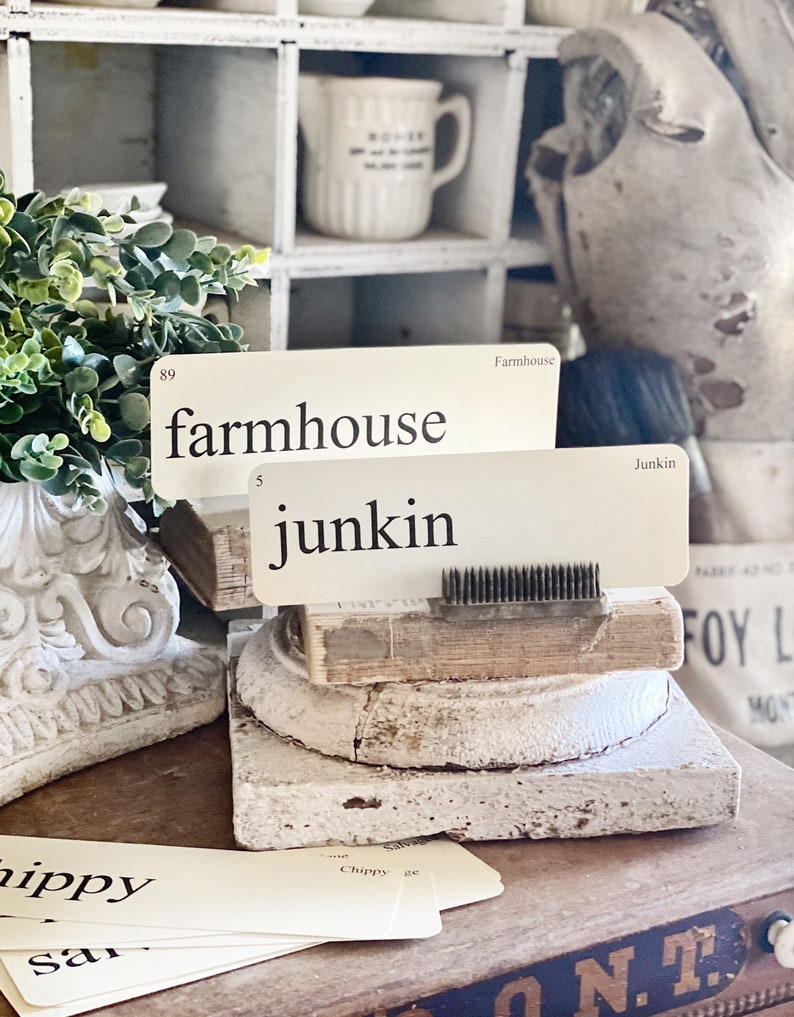 FARMHOUSE Flash Cards LARGE Vintage Inspired Flashcard SET of | Etsy