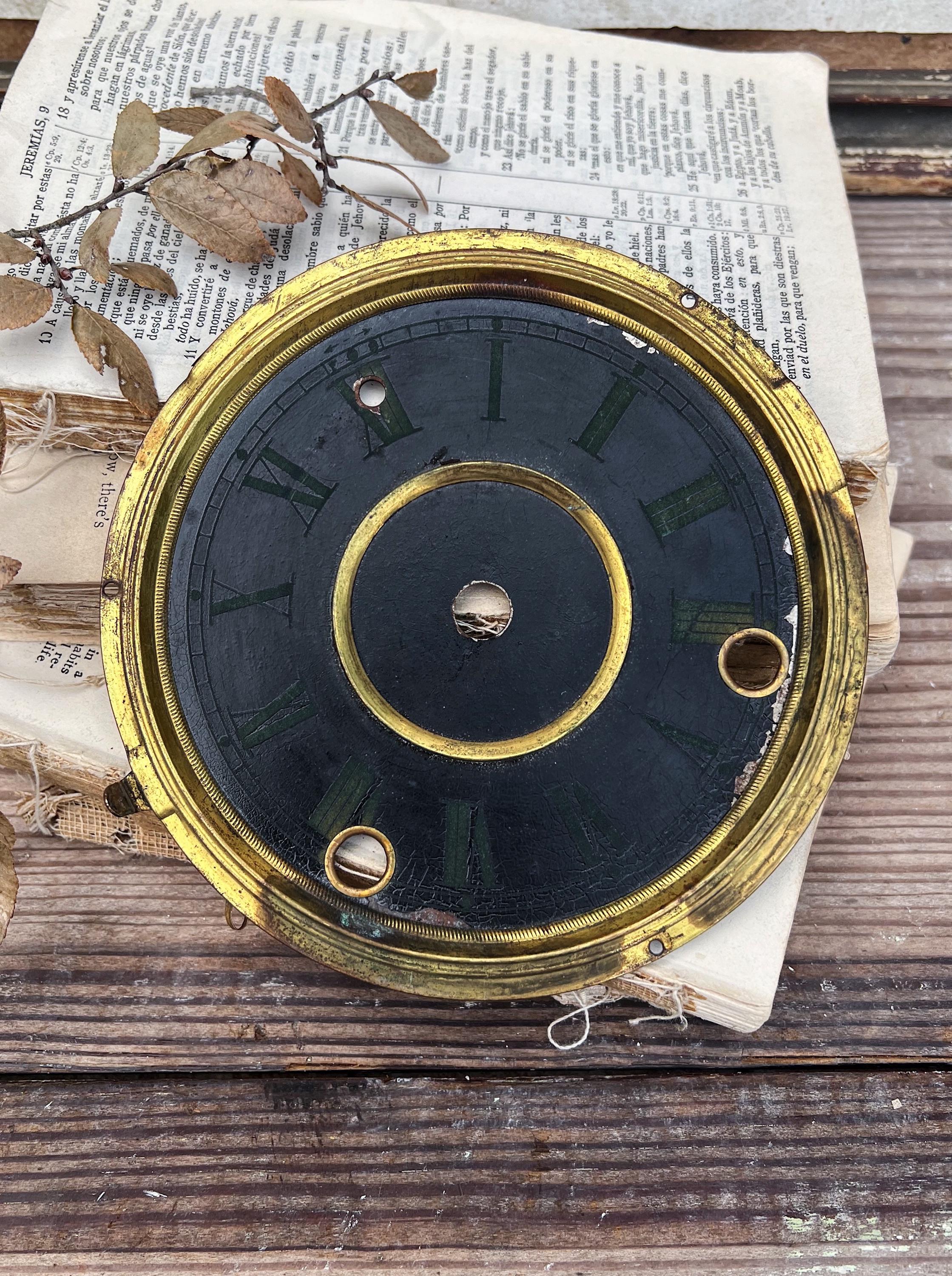 Antique GILBERT Clock Face Farmhouse Decor Industrial Salvage Metal ...