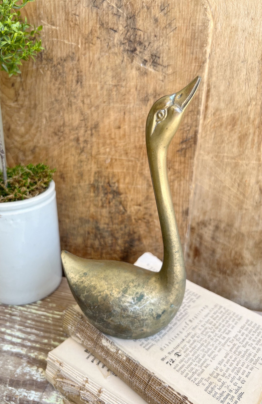 Vintage Brass SWAN Farmhouse Primitive Decor MCM - Etsy