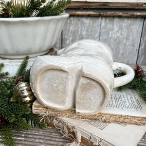 Vintage Ironstone Santa Claus ELF BOOT PITCHER Creamy White Santa Face ...