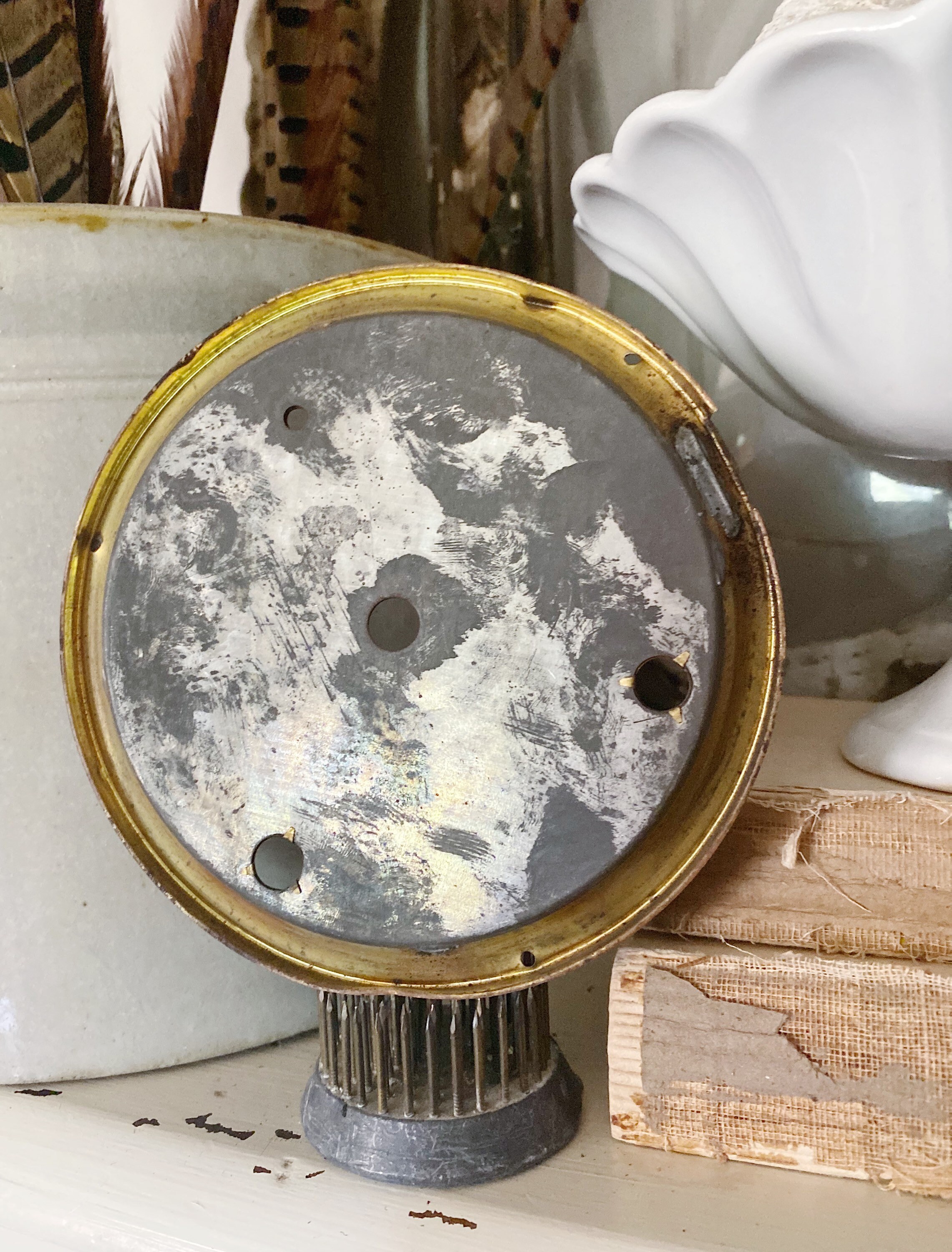 Antique Metal Clock Face Dial SESSIONS Farmhouse Decor Industrial ...