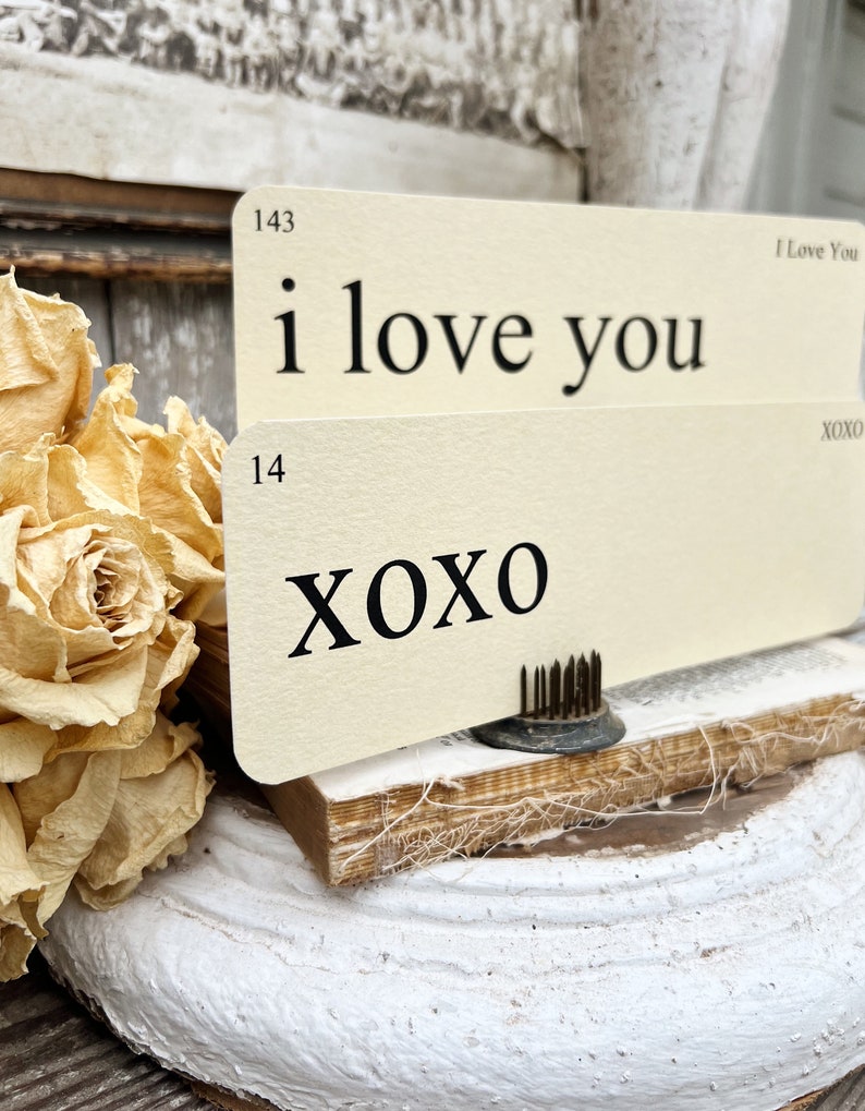 PHRASES of Love Flash Cards LARGE Vintage Inspired Word Flashcard SET ...
