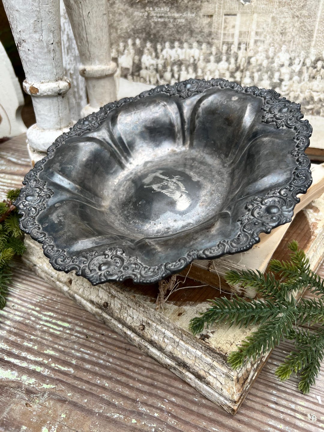 Antique Quadruple Plate Silver Serving Compote Bowl Tray French ...