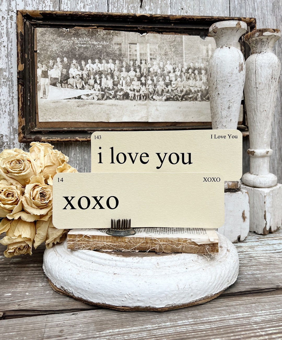 PHRASES of Love Flash Cards LARGE Vintage Inspired Word Flashcard SET ...