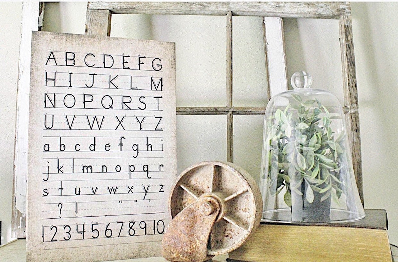 Vintage ALPHABET Poster Wood Sign Mounted Print Farmhouse - Etsy