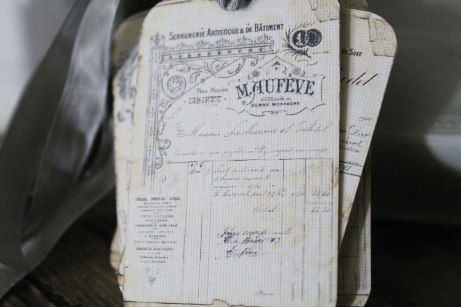 French Receipt Gift Tags Vintage Ledger Gift Tags Card French - Etsy