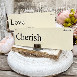 LOVE Flash Cards LARGE Vintage Inspired Word Flashcard SET of 8 ...