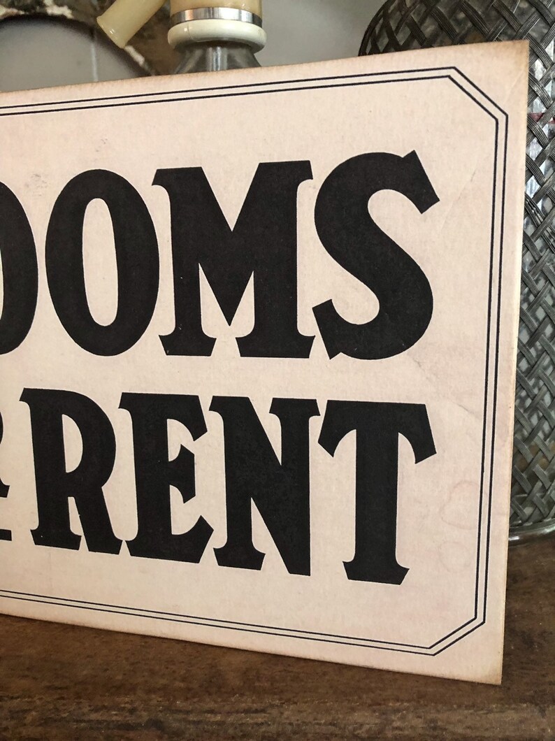 ROOMS FOR RENT Wood Sign Vintage Antique Farmhouse Decor Wall Art Print ...