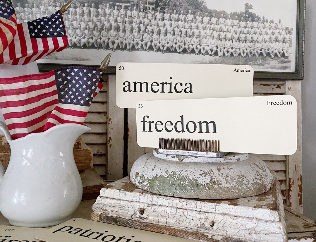 AMERICA Flash Cards LARGE Vintage Inspired Word Flashcard SET of 8 ...