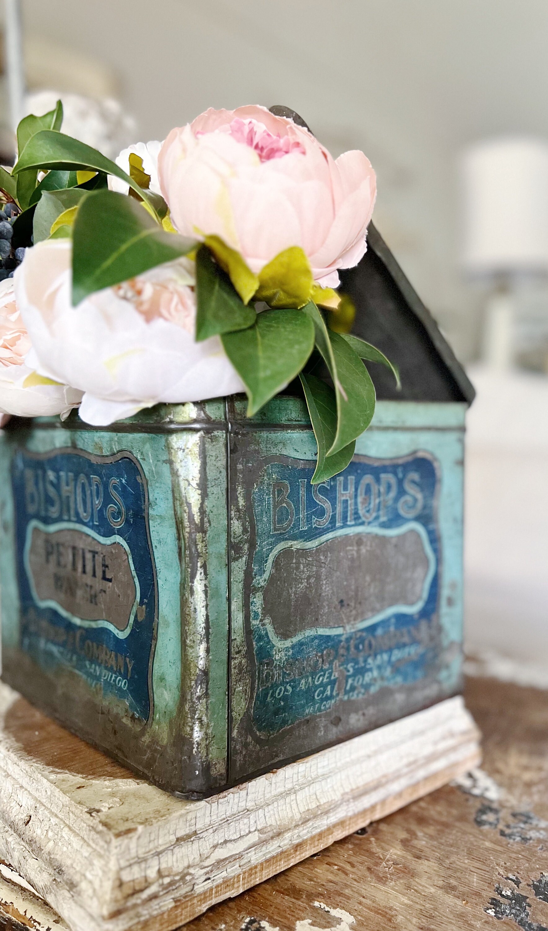 Antique BISHOPS Graham Wafers Can Tin Canister Metal Box with Lid ...