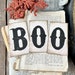 HALLOWEEN Letters BOO BLACK Card Sign Set Farmhouse Decor Cardstock ...