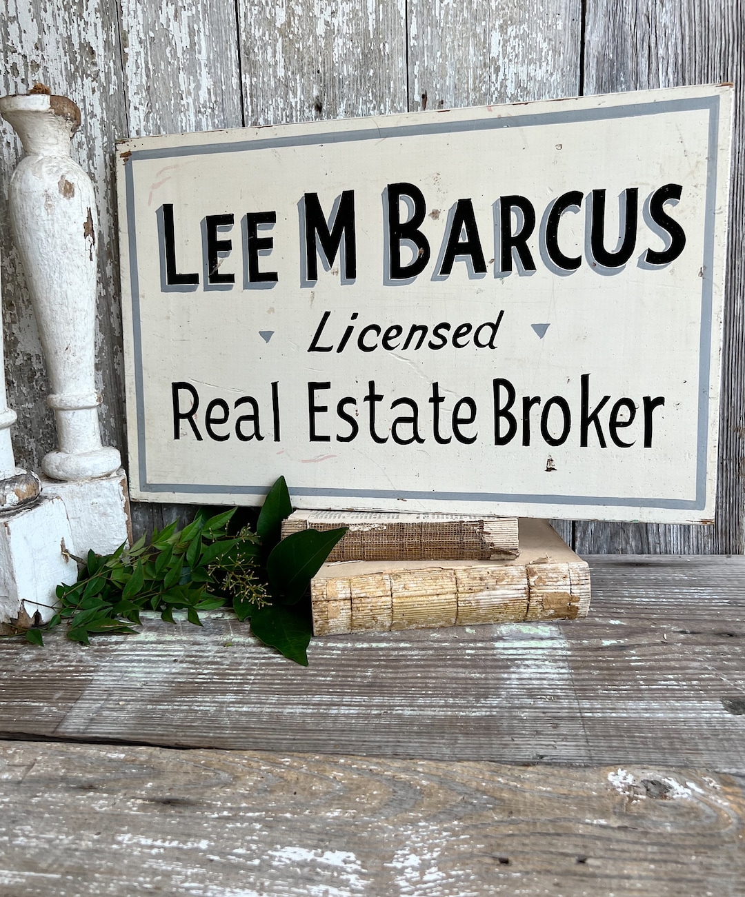 Authentic Vintage Wood Real Estate Advertising SIGN Original Hand ...