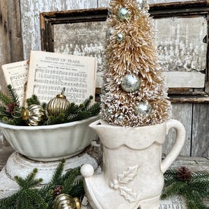 Vintage Ironstone Santa Claus ELF BOOT PITCHER Creamy White Santa Face ...