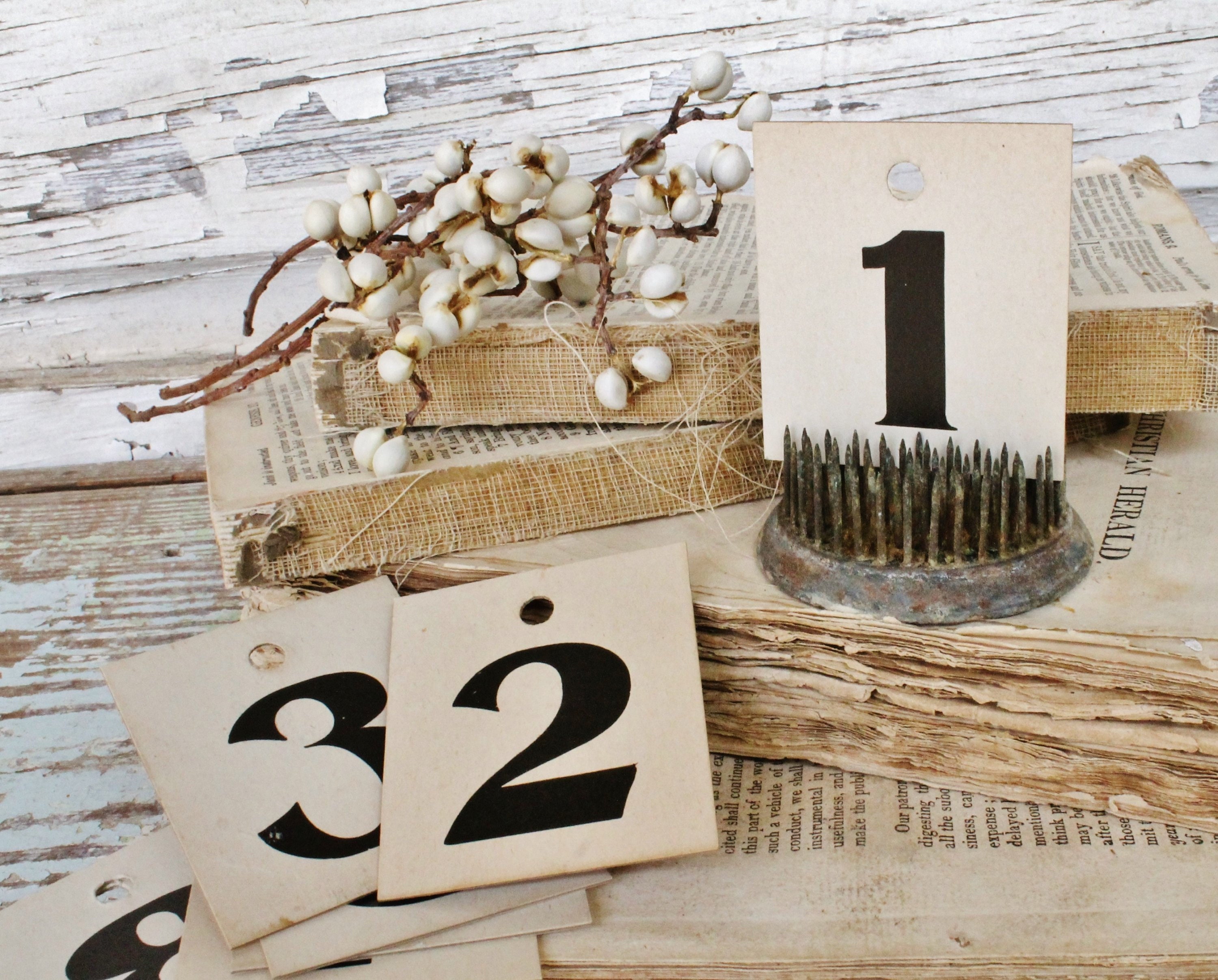 Vintage Number Card Coat Check Store Hotel Sign Farmhouse Decor ...